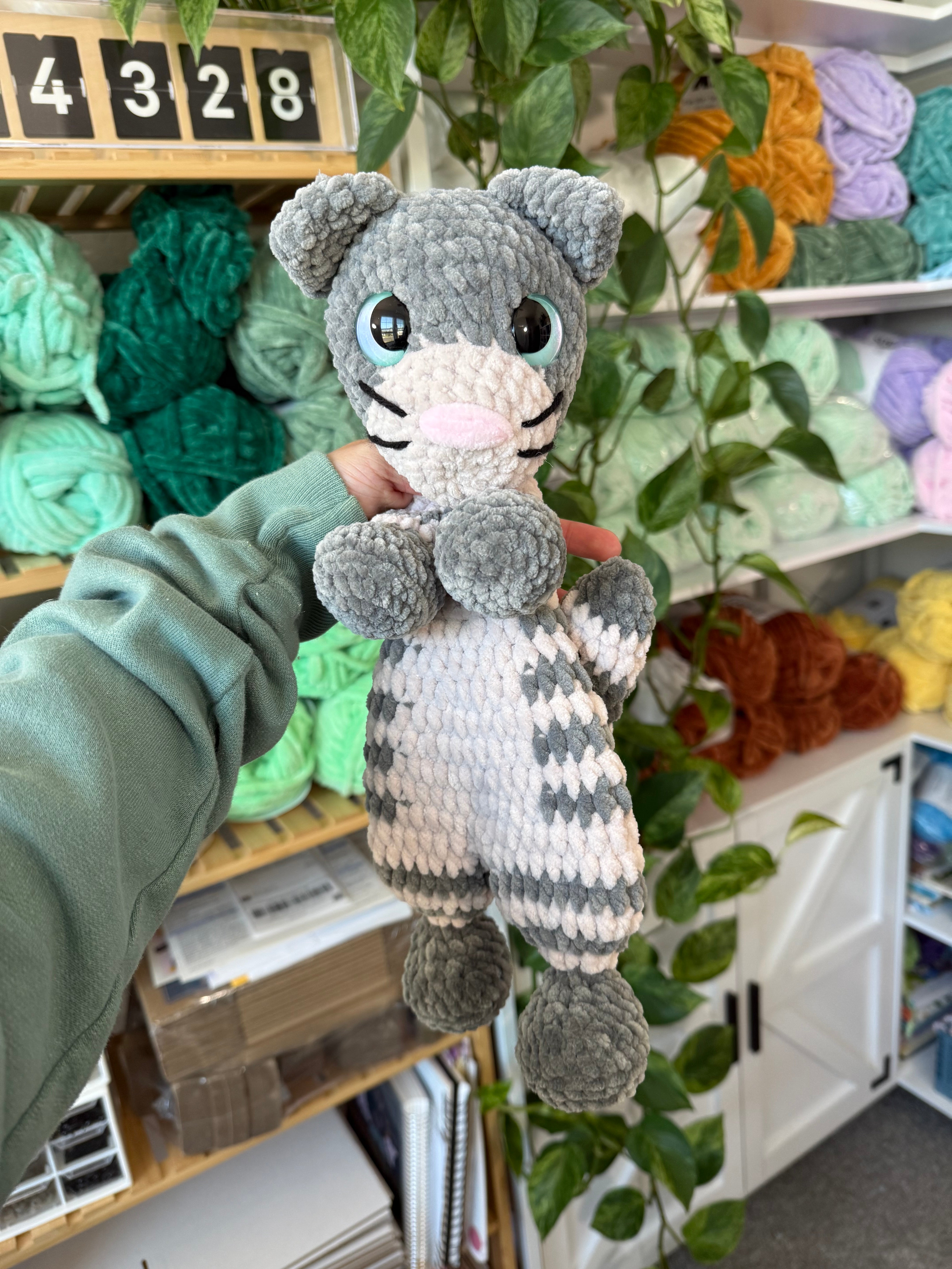 Striped Cat Snuggler Plushie – CrochetByGenna