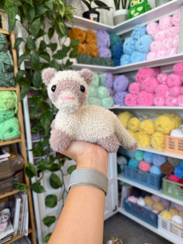 Standing Fuzzy Ferret Plushie – CrochetByGenna